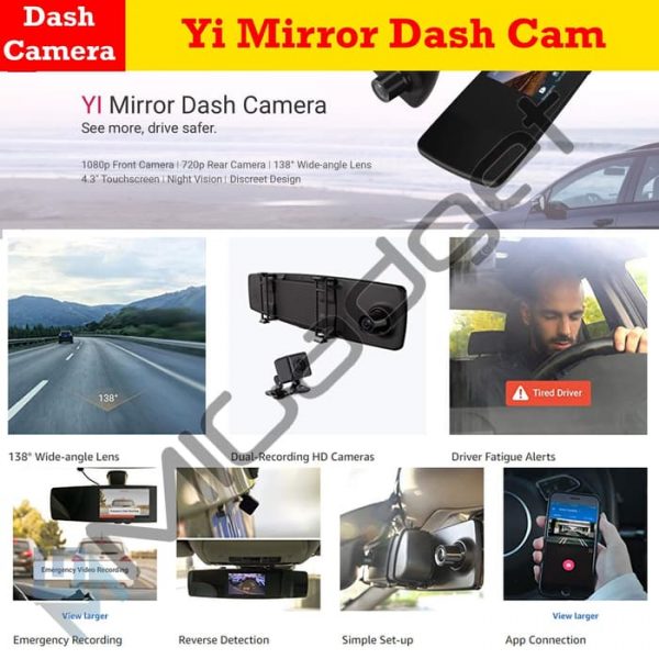 Xiaomi Yi Mirror Dash Camera Rear and Front Dashcam 1080P 30FPS - Mi ...