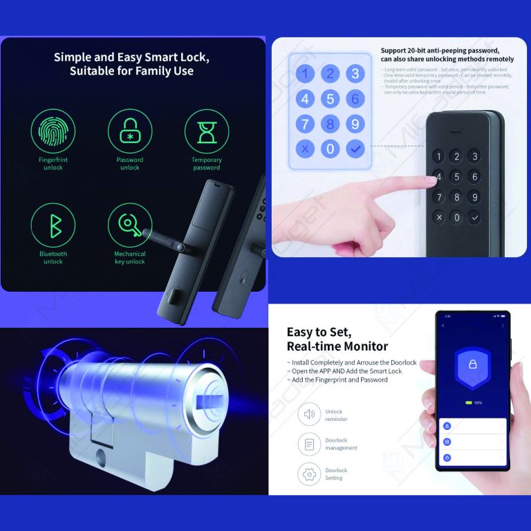 Xiaomi Smart Door Lock Keyless Bluetooth Fingerprint Kunci Pintu Rumah ...