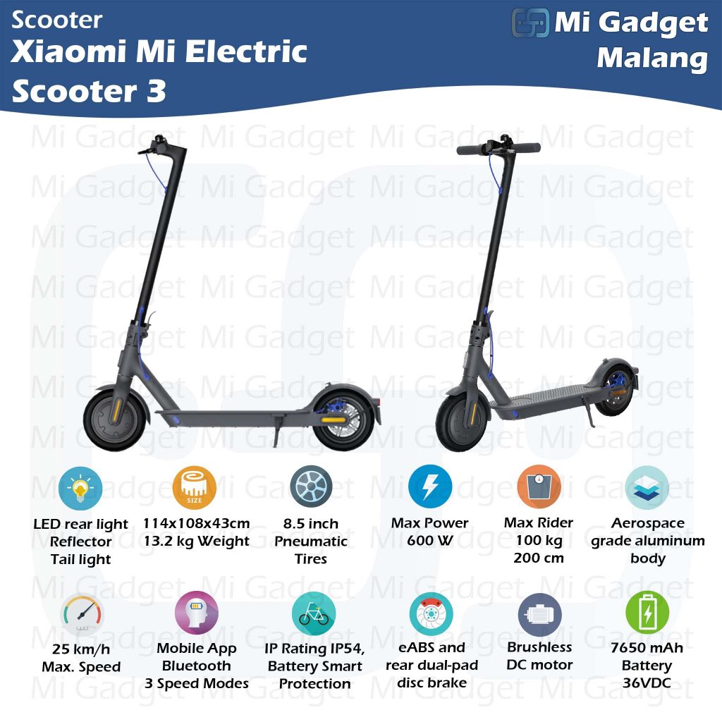 Skuter Elektrik Xiaomi Mi Electric Scooter 3 – Mi Gadget Malang