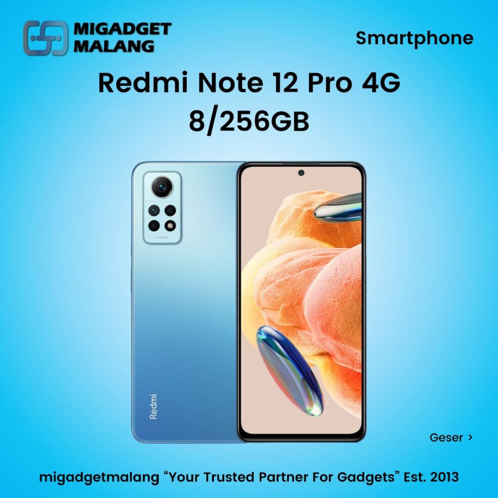 Redmi Note 12 Pro 4G 8/256 Garansi Resmi - Mi Gadget Malang
