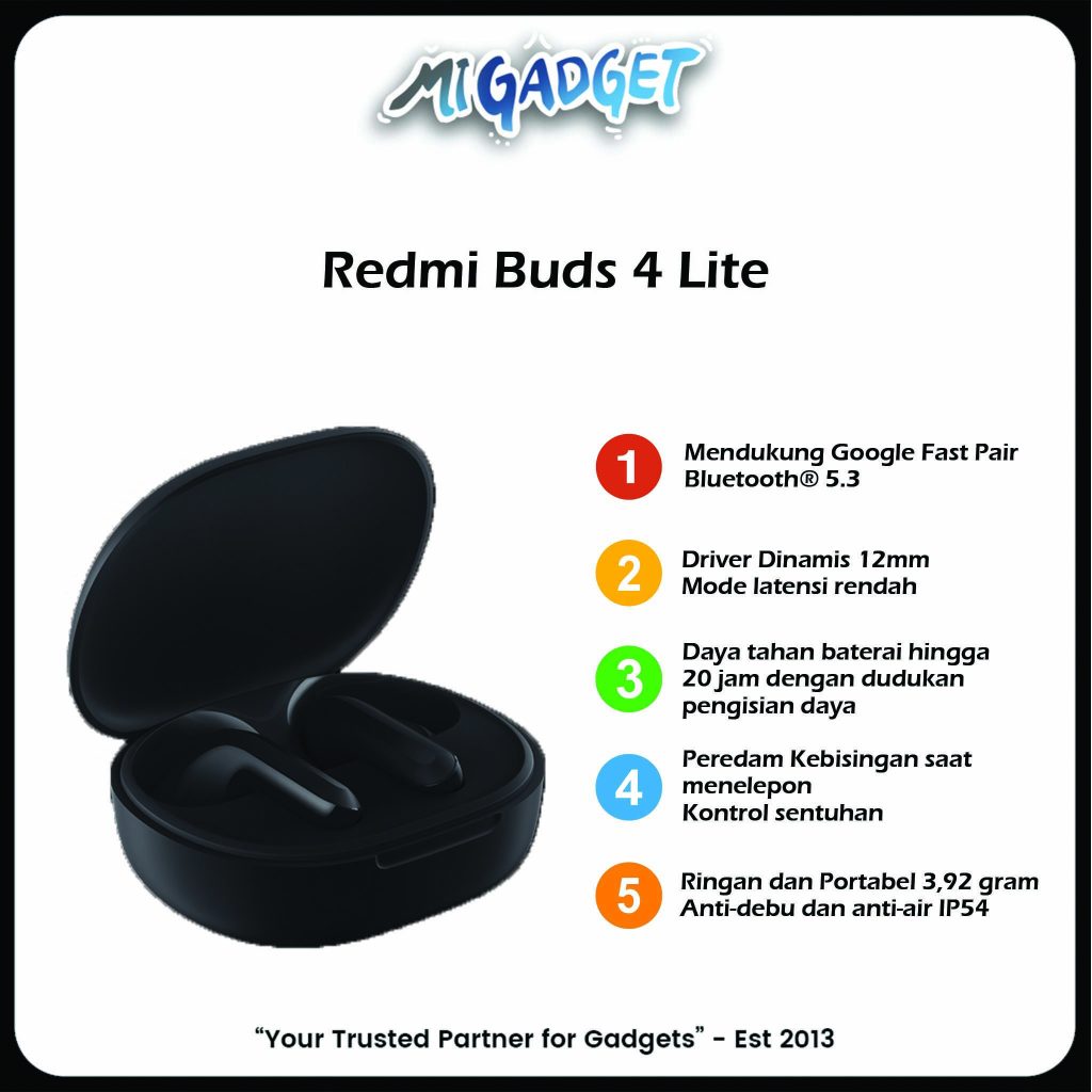 Redmi Buds 4 Lite True Wireless Bluetooth Earphones TWS IP54 - Mi ...