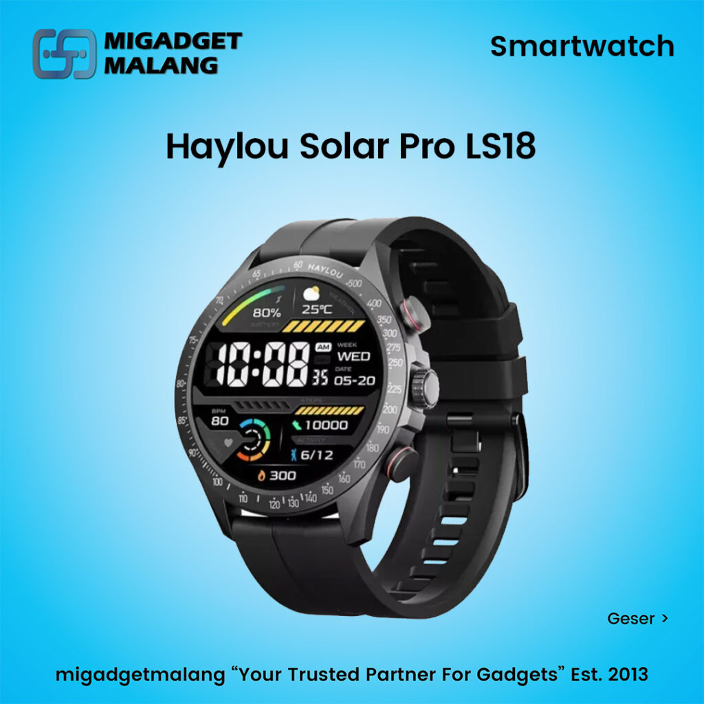 Haylou Solar Pro LS18 Smart Watch Bluetooth Phone Call SpO2 AOD AMOLED - Mi Gadget Malang